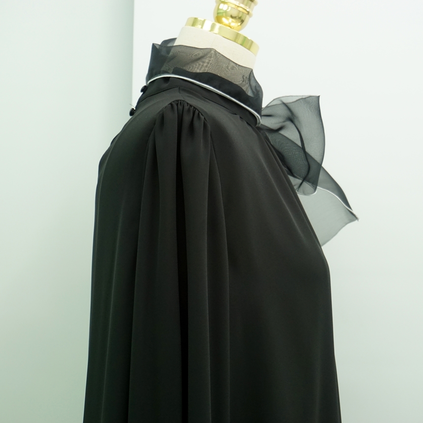 오간자 리본 타이 긴팔 블라우스 : 스타일라떼