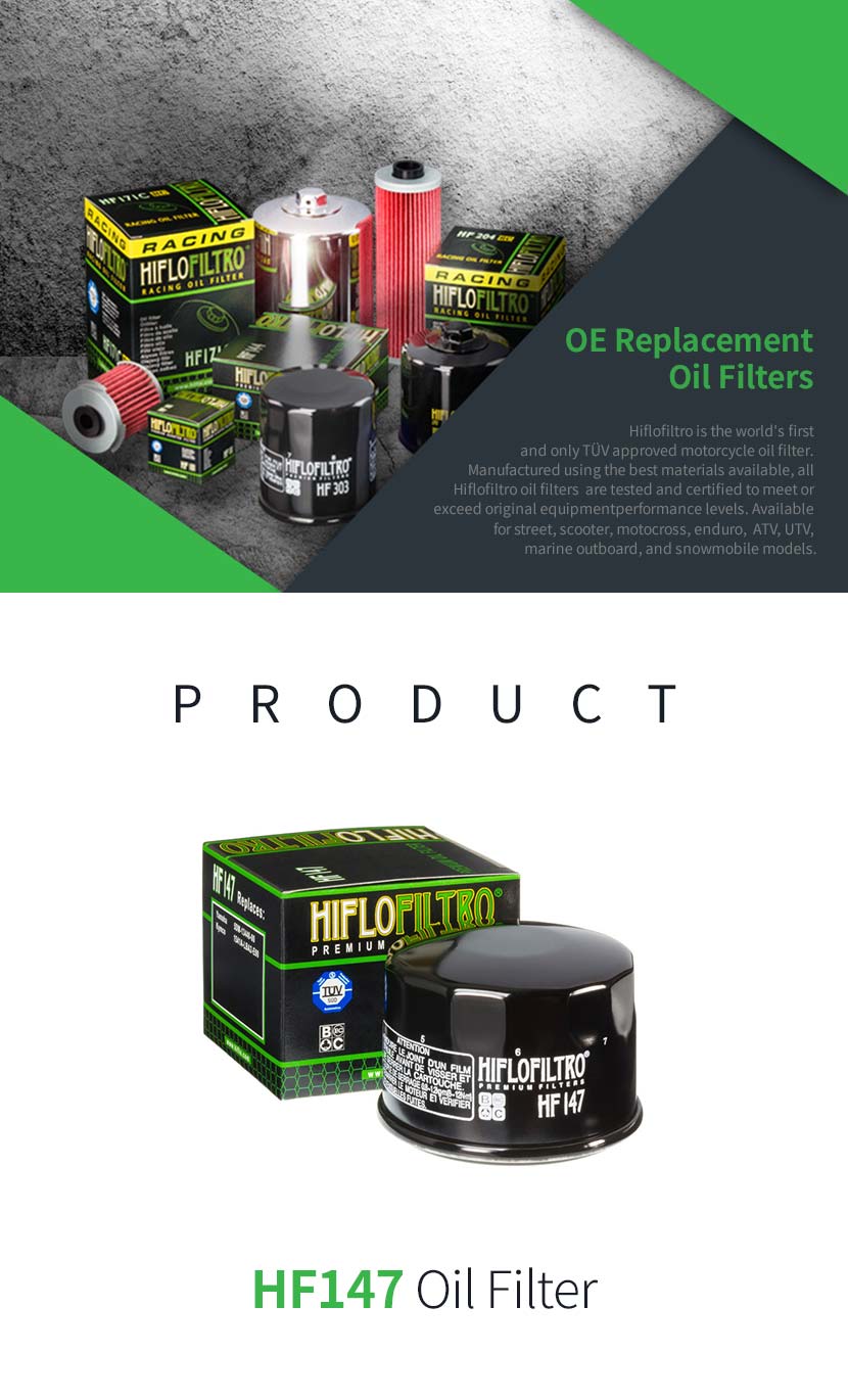 하이플로(HIFLO) HF147 오일필터 - YAMAHA : 모토링크