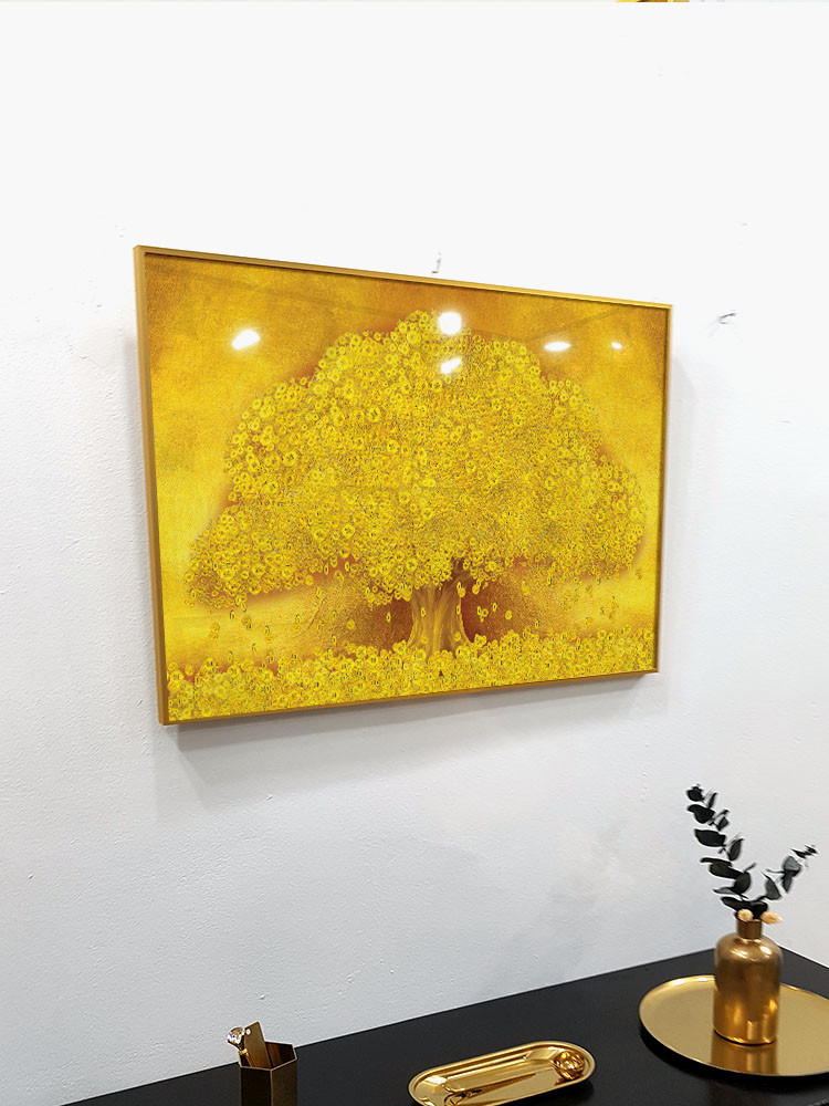 돈들어오는 그림 황금 돈 나무 가로 와이드 골드 배경 풍수 인테리어 액자 개업선물 거실액자 네이버 블로그