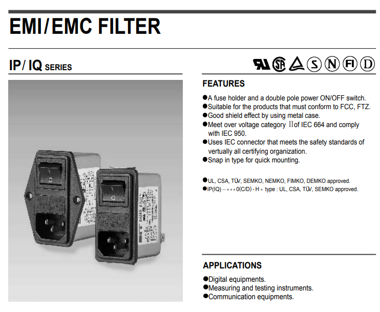 IP-0222-H2 노이즈필터 2A 250VAC DIT 동일기연 유리관 휴즈 - 스위치올