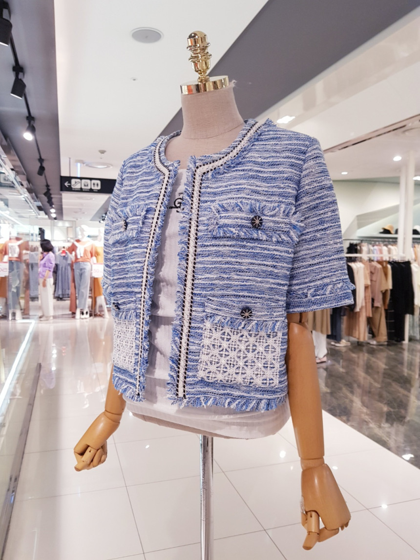 [에고이스트] (EM2WJ662) 트위드 반팔 자켓 - 현대Hmall