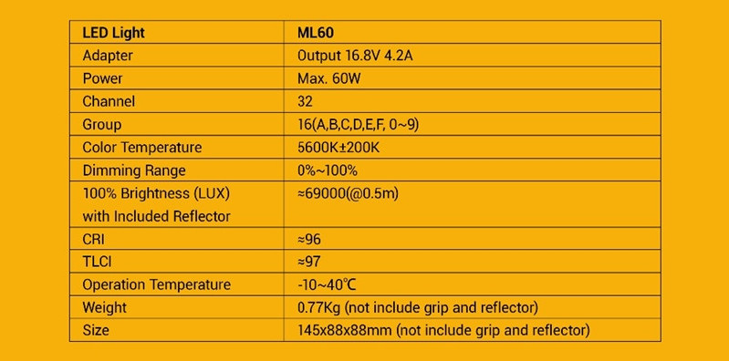 고독스 ML60 / ML60 Bi - LED 촬영 조명 > 쓩닷컴쇼핑 | 쓩닷컴