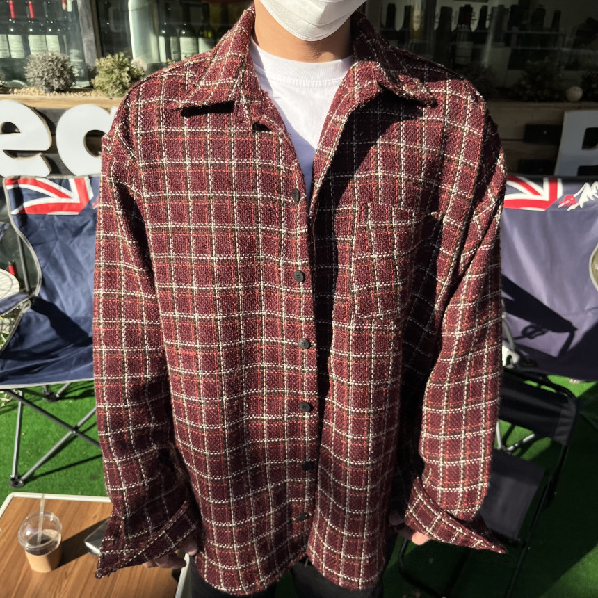 Deep check box shirt jacket (2color)