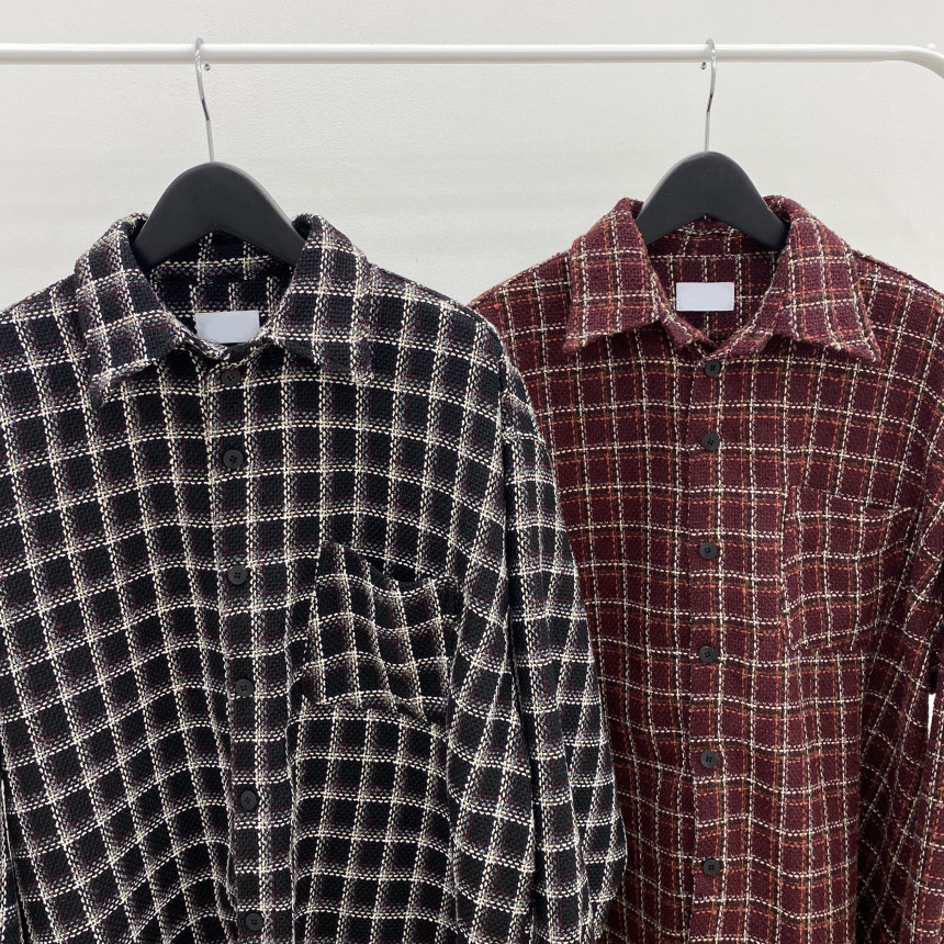 Deep check box shirt jacket (2color)