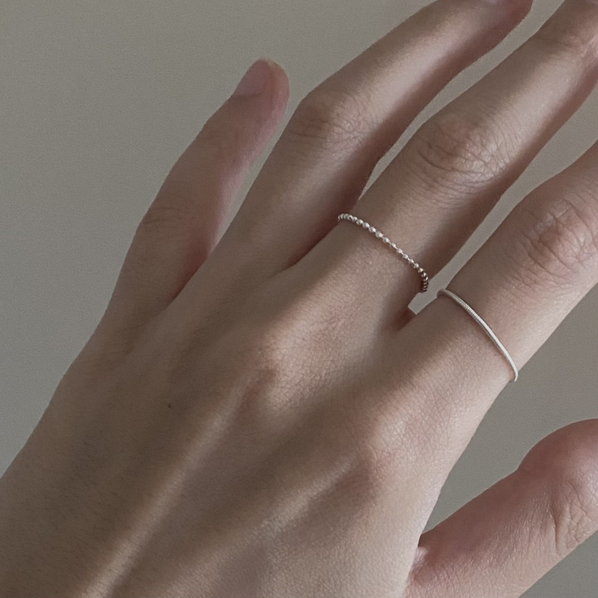 Salt chain silver ring 3types