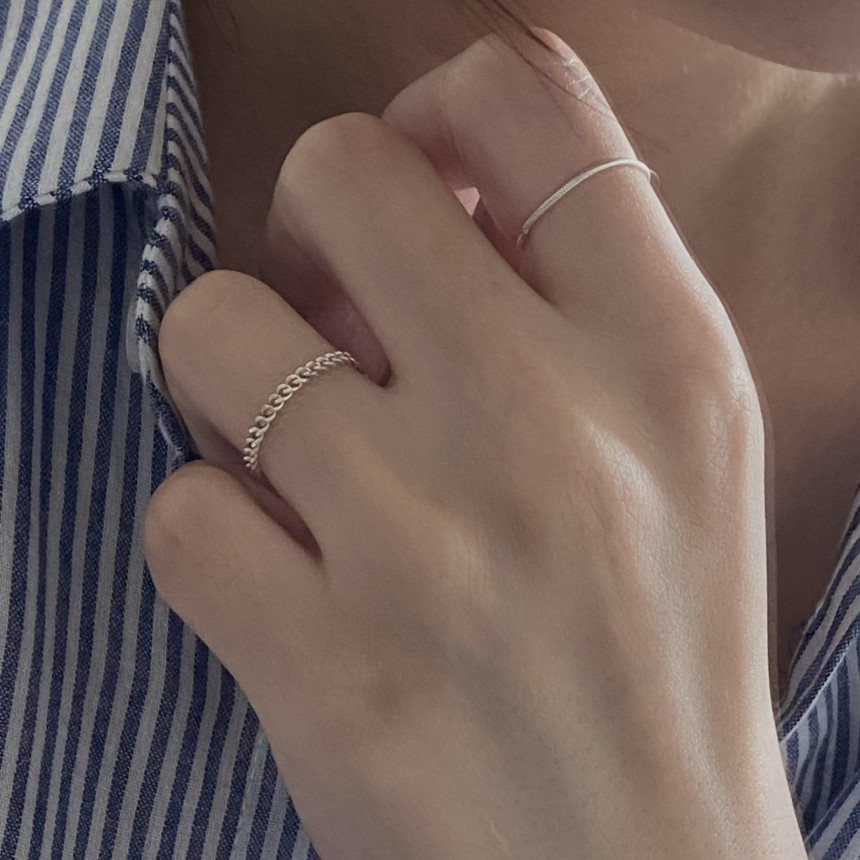 Salt chain silver ring 3types