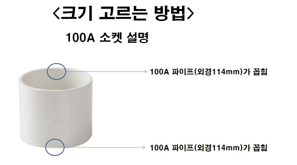 크린대장 | PVC 배관 소켓 75A-125A 연결 부속