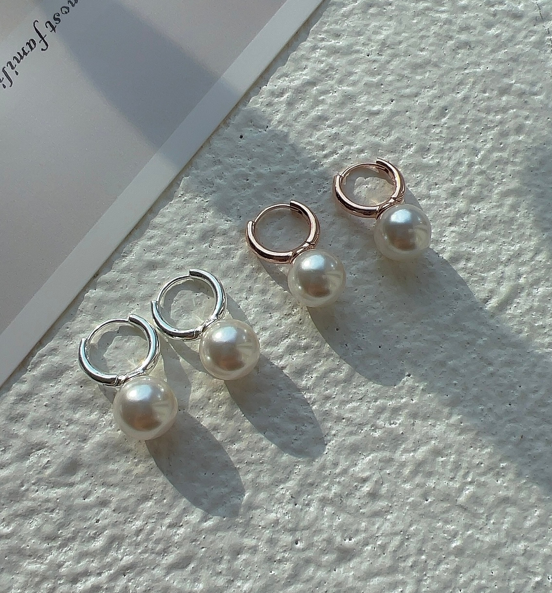 [무배] 실버 925 10mm 스와로브스키 진주 드롭 원터치 귀걸이 D day 디데이