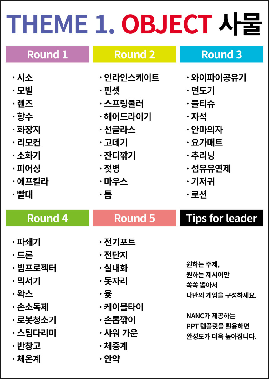 ♥몸으로 말해요스피드 게임 제시어 1300개♥ Ppt Pdf 파일 오픈했습니다 네이버 블로그
