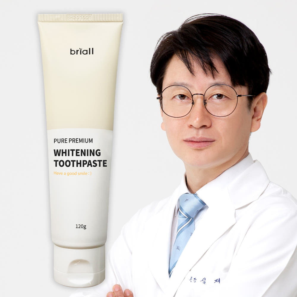 치아 미백 치약 서울대 부설 화이트닝 큐시갈락토 특허기술 함유 누렁니 입냄새 구취제거 브리올 옴므