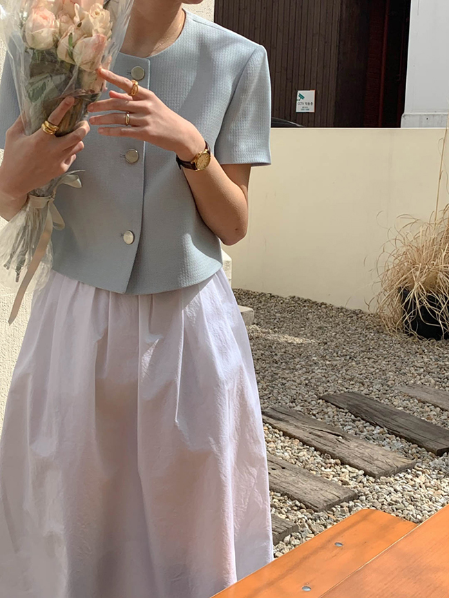 오큐페 [소라당일]아잉 아트 반팔 자켓 (3col) areing 여름트위드자켓