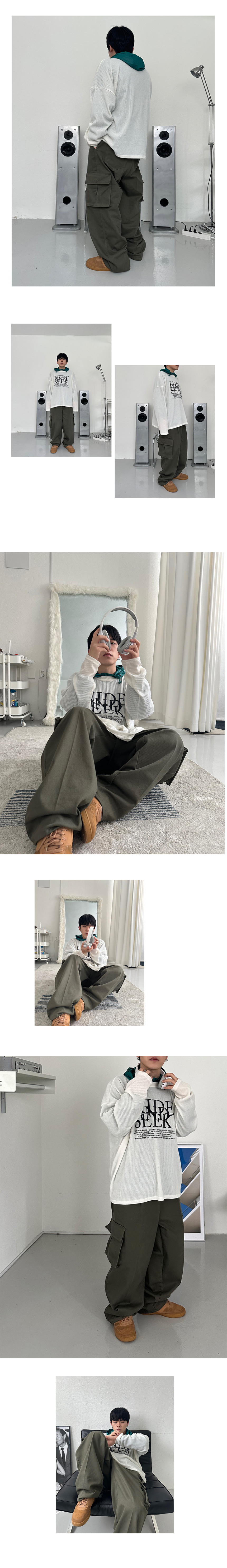 Raw cotton cargo pants (2C)