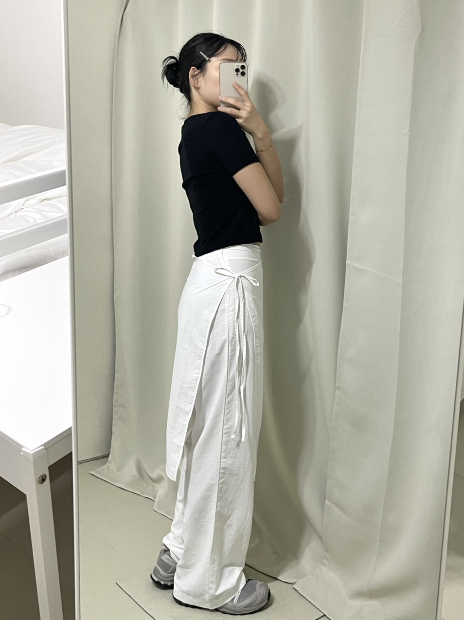 랩스커트 팬츠 나일론치마바지(3color)