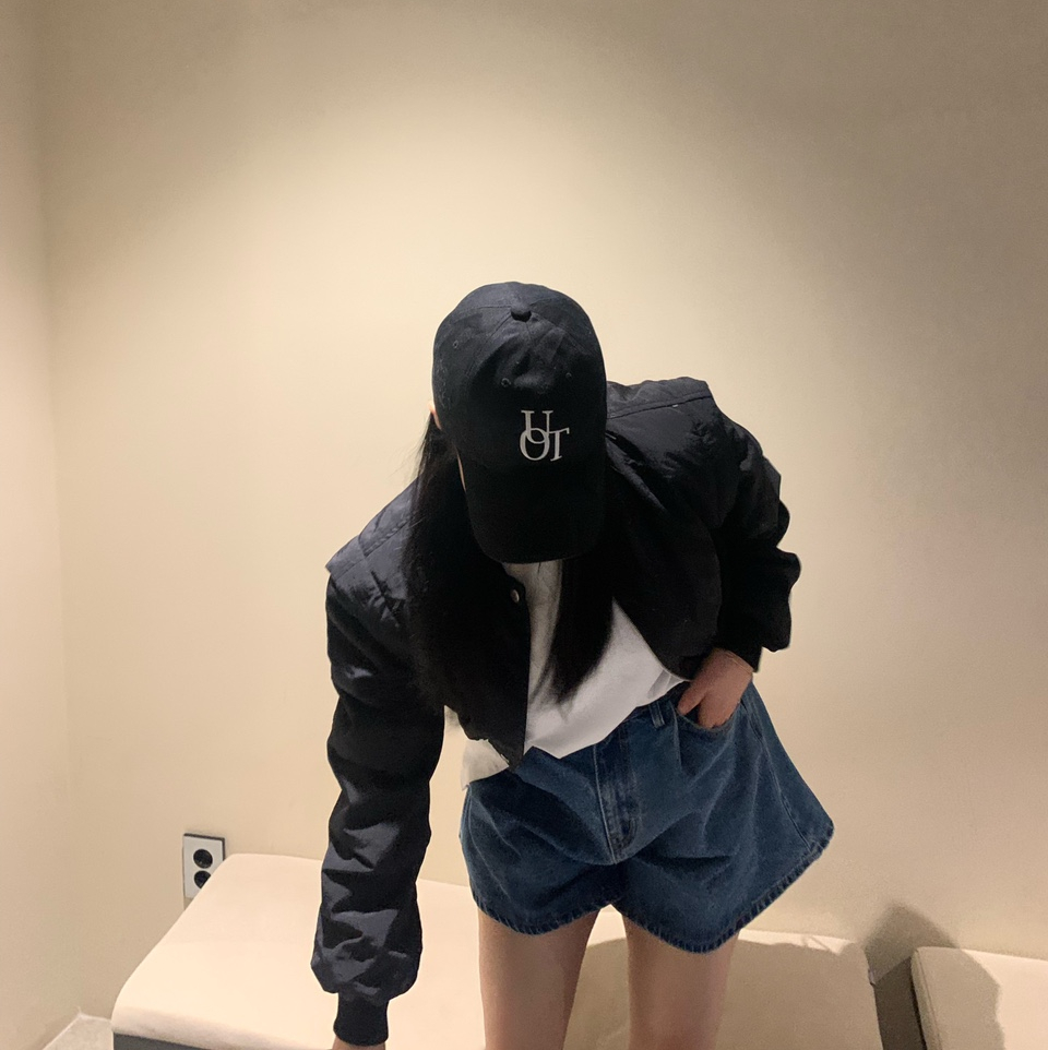 스트링 크롭 항공 점퍼