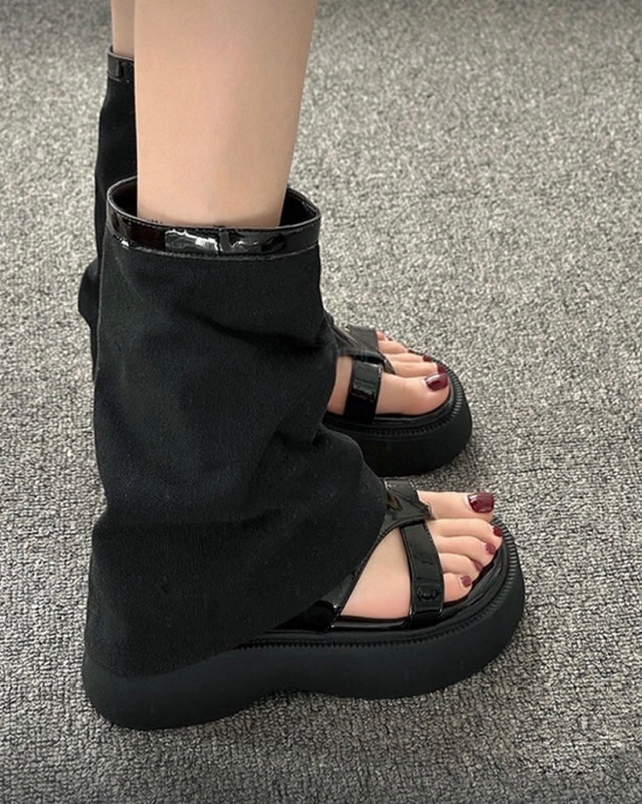 히스 통굽 워머 샌들 쪼리 (2C)