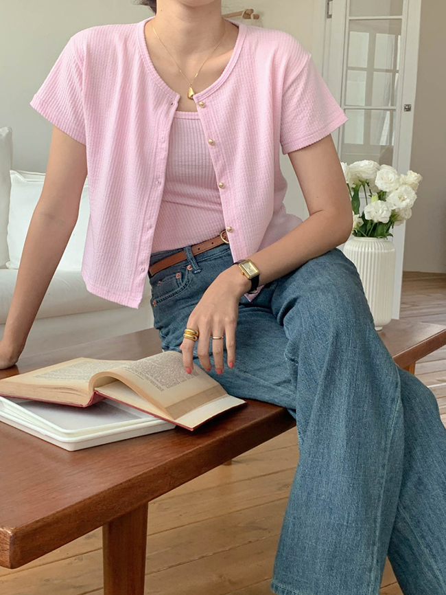 오큐페 아잉 오션 나시 가디건 세트 (3col) areing 반팔가디건