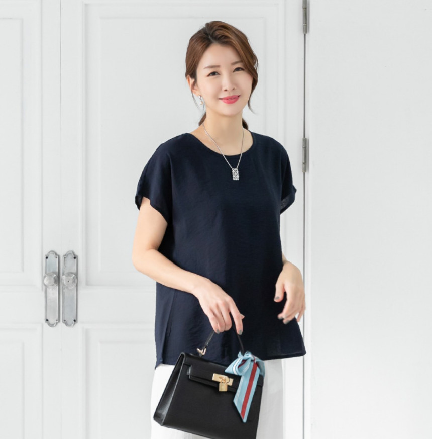 여름 여성 빅사이즈 엄마옷 인견 반팔 블라우스 냉장고 티셔츠 아이스쿨 아줌마 L 2xl
