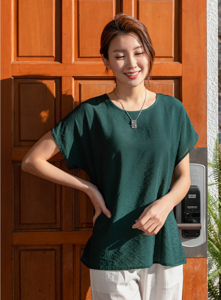 여름 여성 빅사이즈 엄마옷 인견 반팔 블라우스 냉장고 티셔츠 아이스쿨 아줌마 L 2xl
