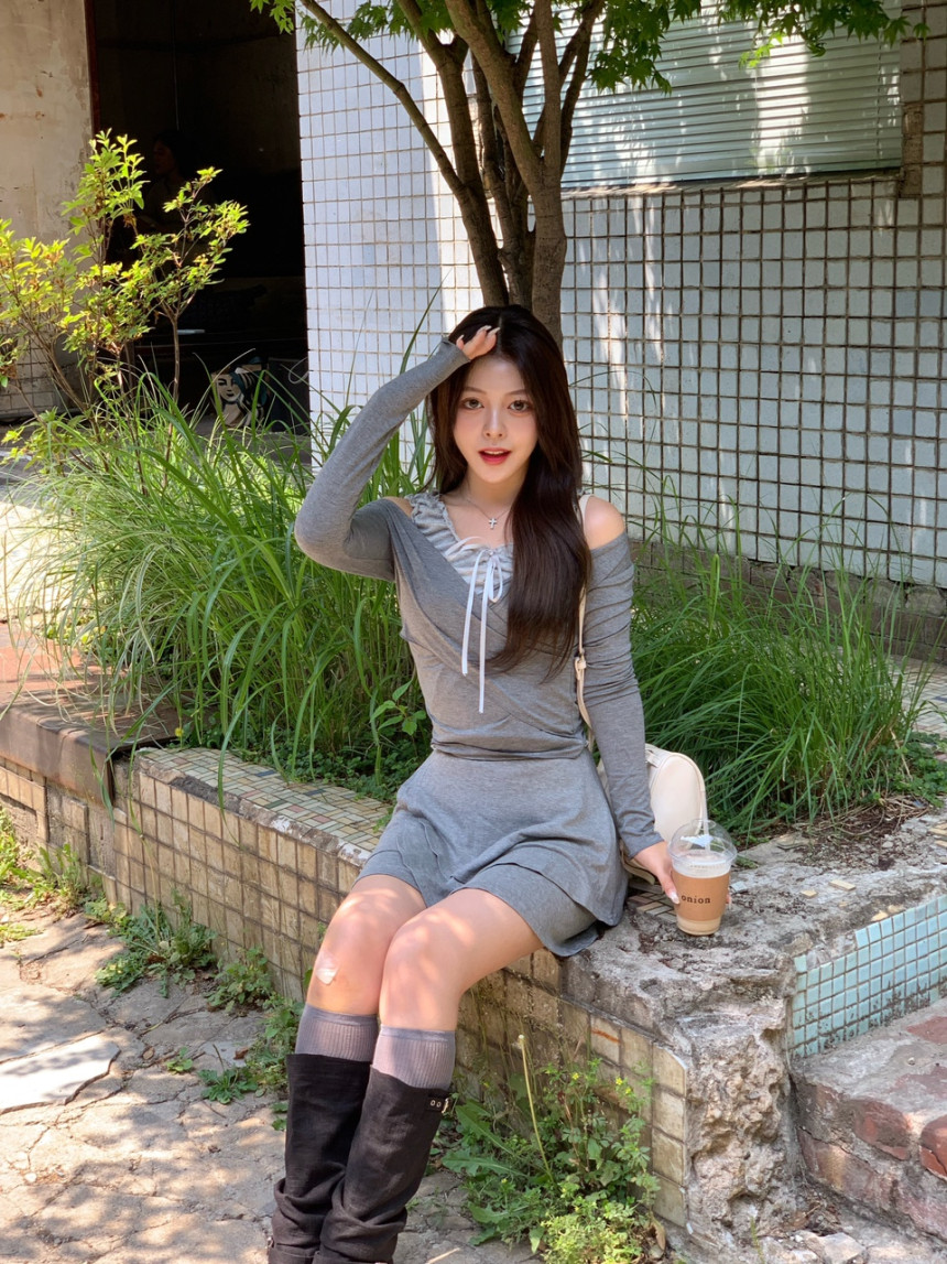 리아레이어드세트 슬리브리스 랩티셔츠 세트 리본나시 발레리나코디 발레코어 레이어드코디