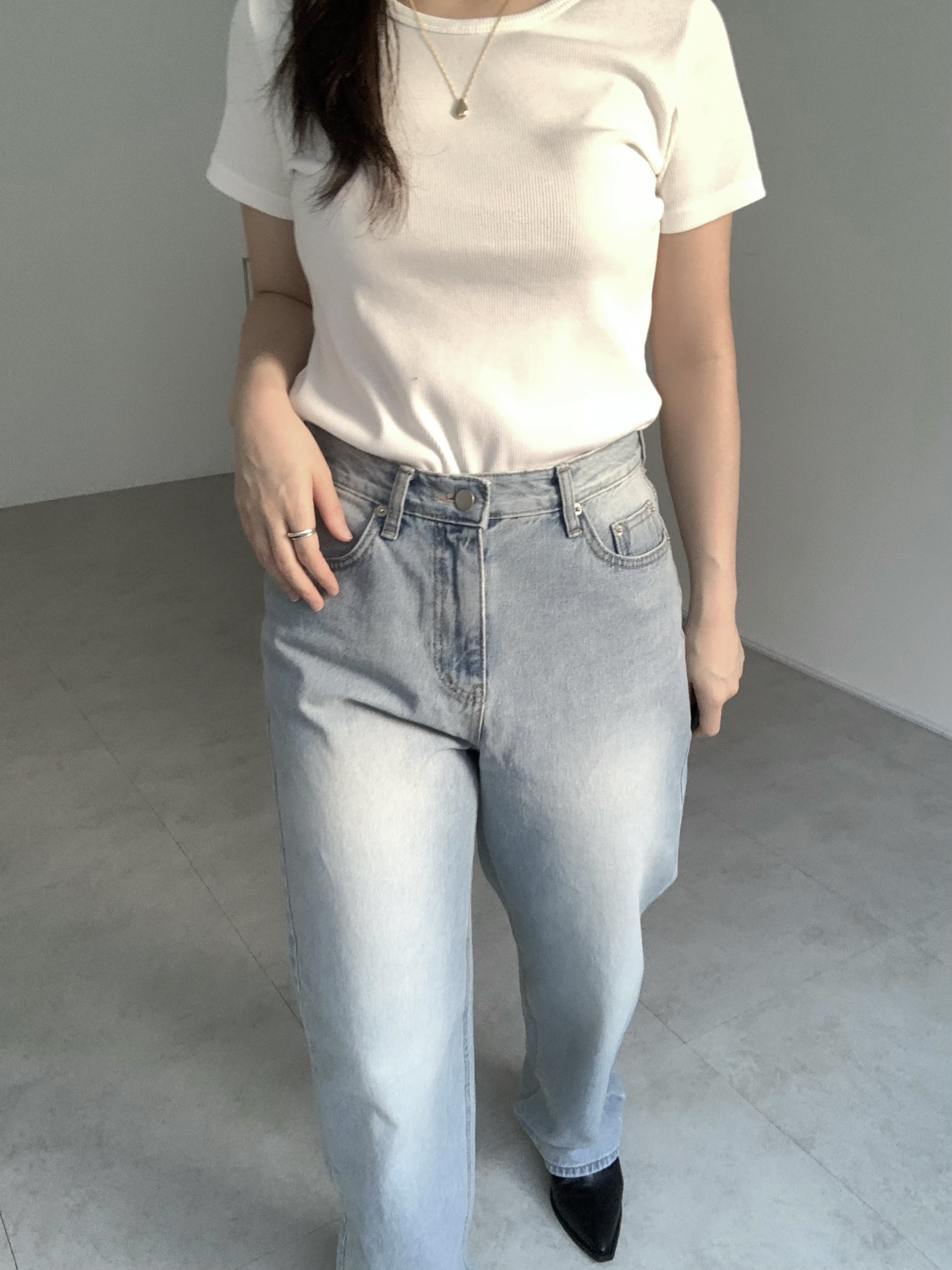 콜린 빈티지 스톤 워싱 와이드 데님 Colin Vintage Stone WashingDN