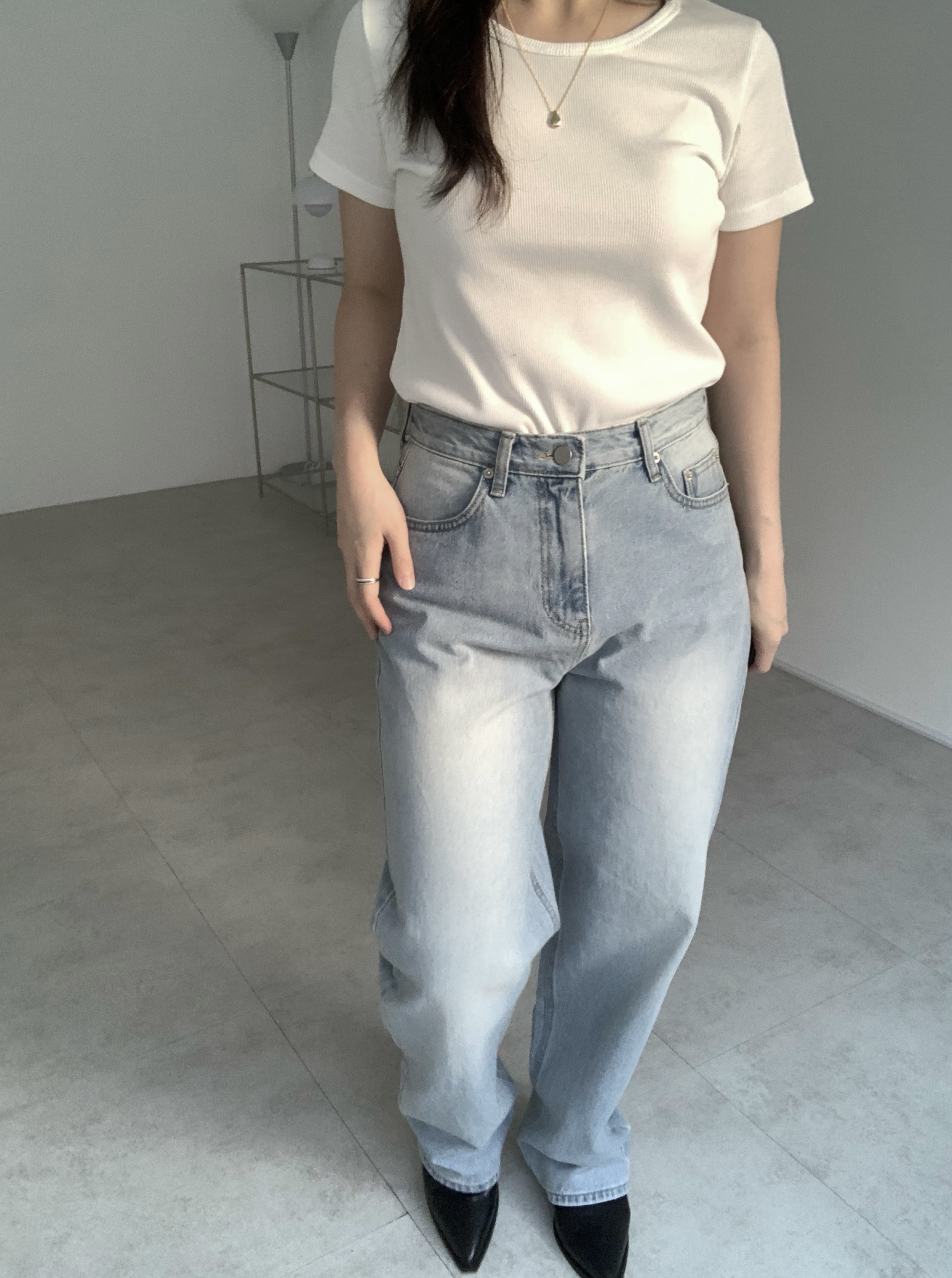 콜린 빈티지 스톤 워싱 와이드 데님 Colin Vintage Stone WashingDN