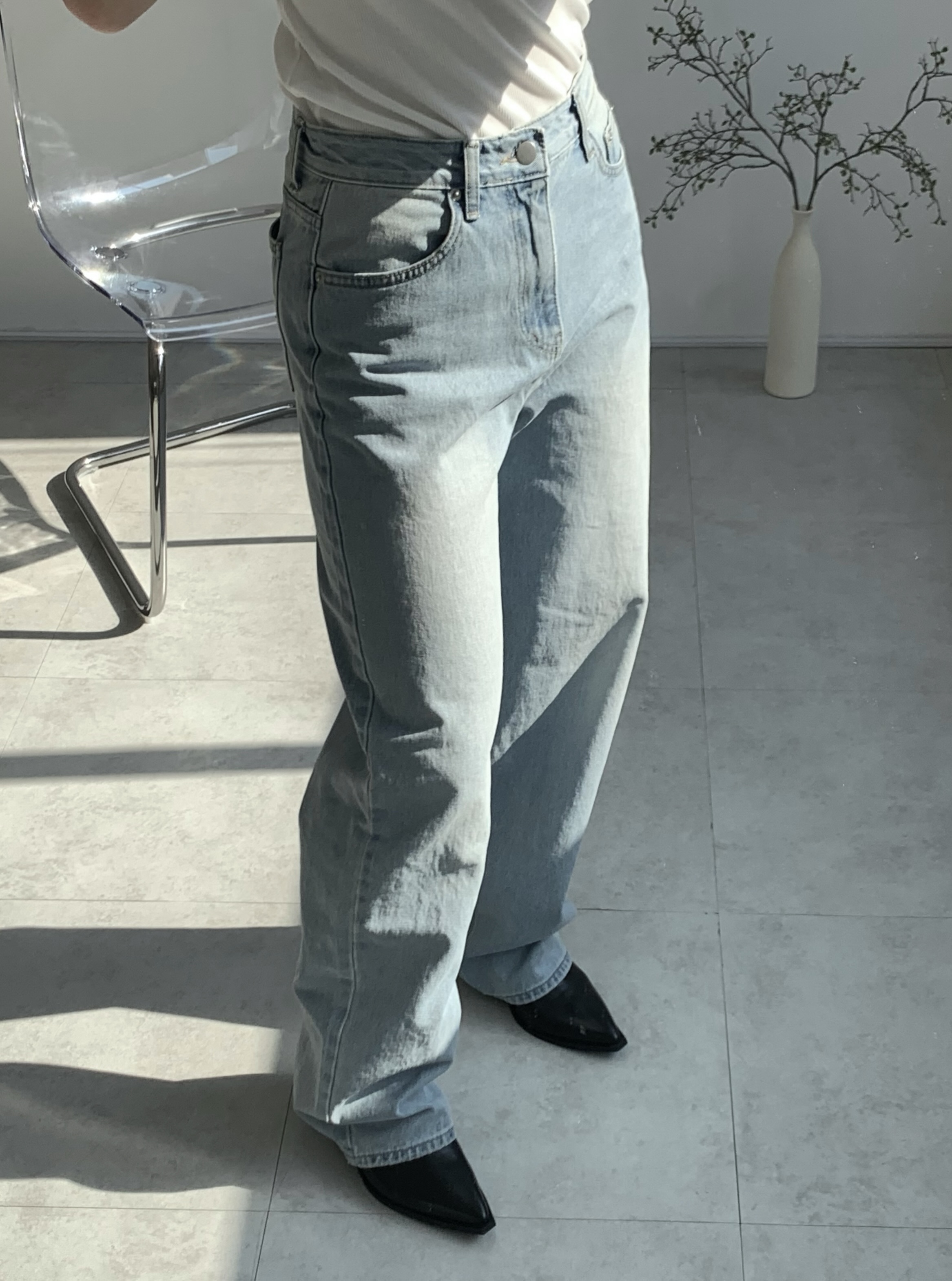 콜린 빈티지 스톤 워싱 와이드 데님 Colin Vintage Stone WashingDN