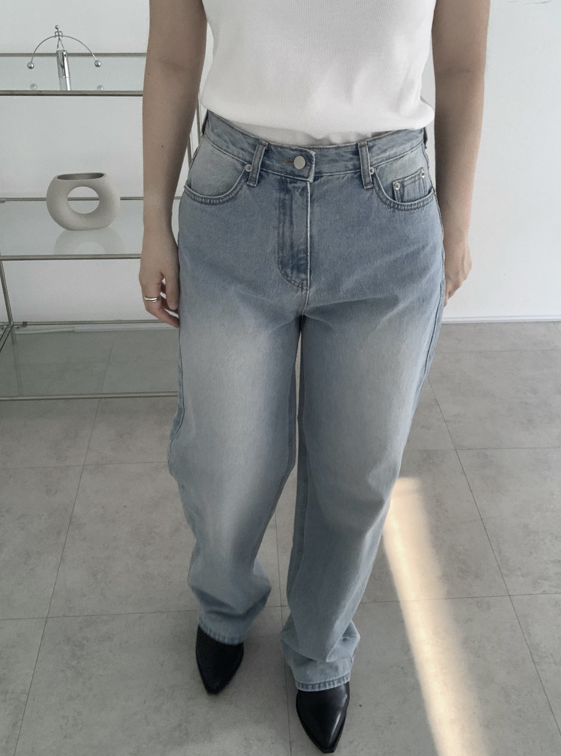 콜린 빈티지 스톤 워싱 와이드 데님 Colin Vintage Stone WashingDN