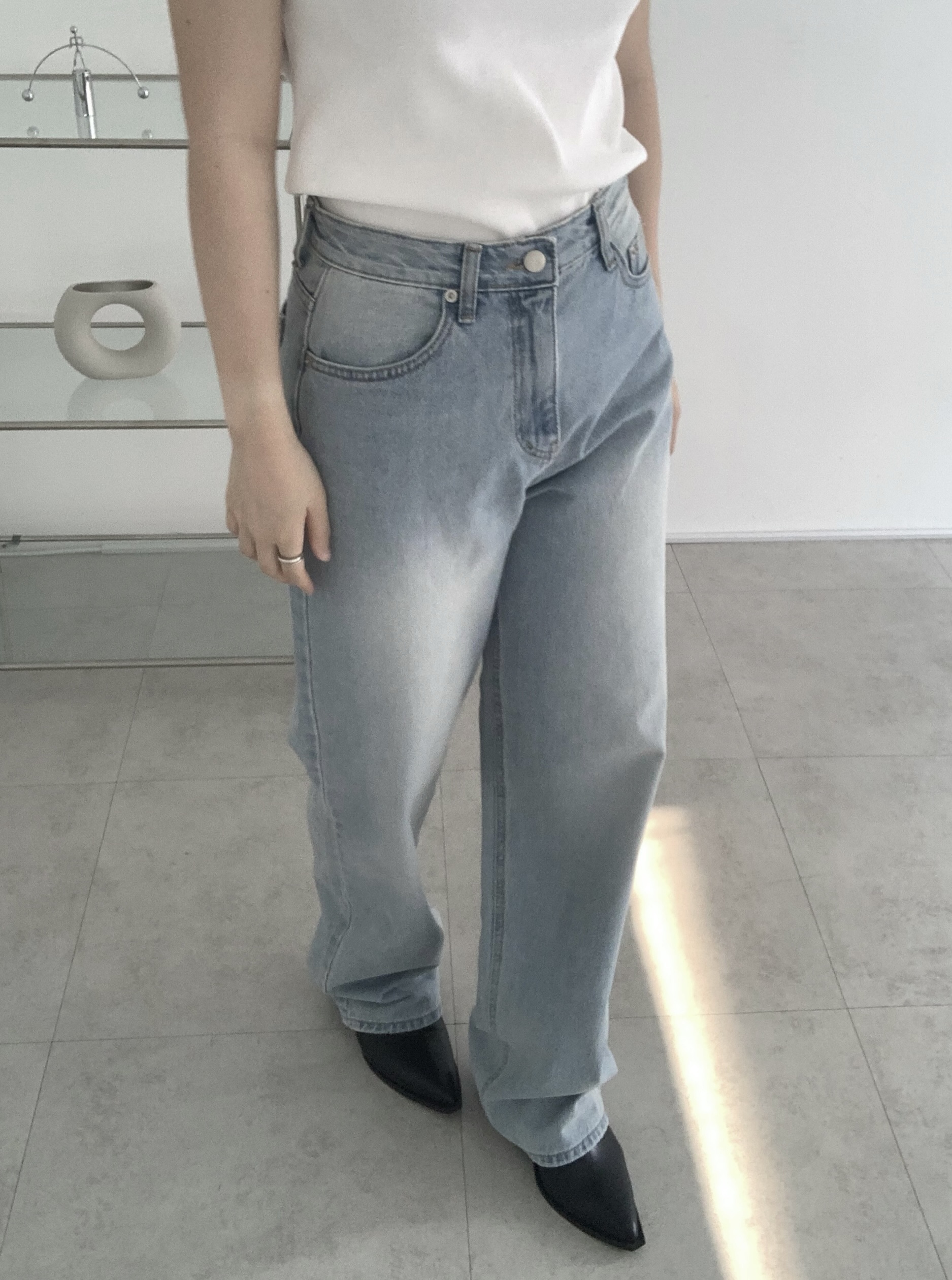 콜린 빈티지 스톤 워싱 와이드 데님 Colin Vintage Stone WashingDN