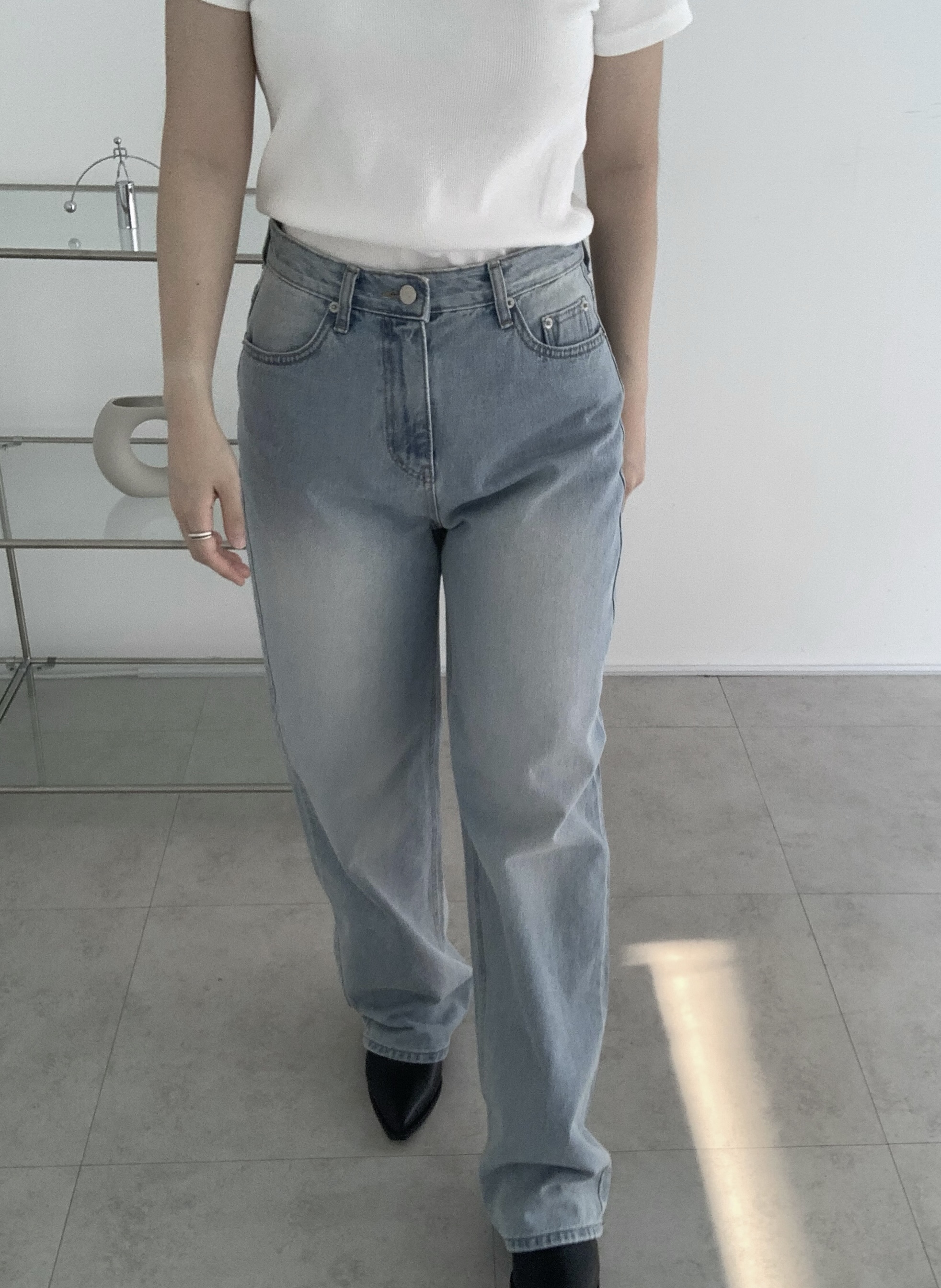 콜린 빈티지 스톤 워싱 와이드 데님 Colin Vintage Stone WashingDN