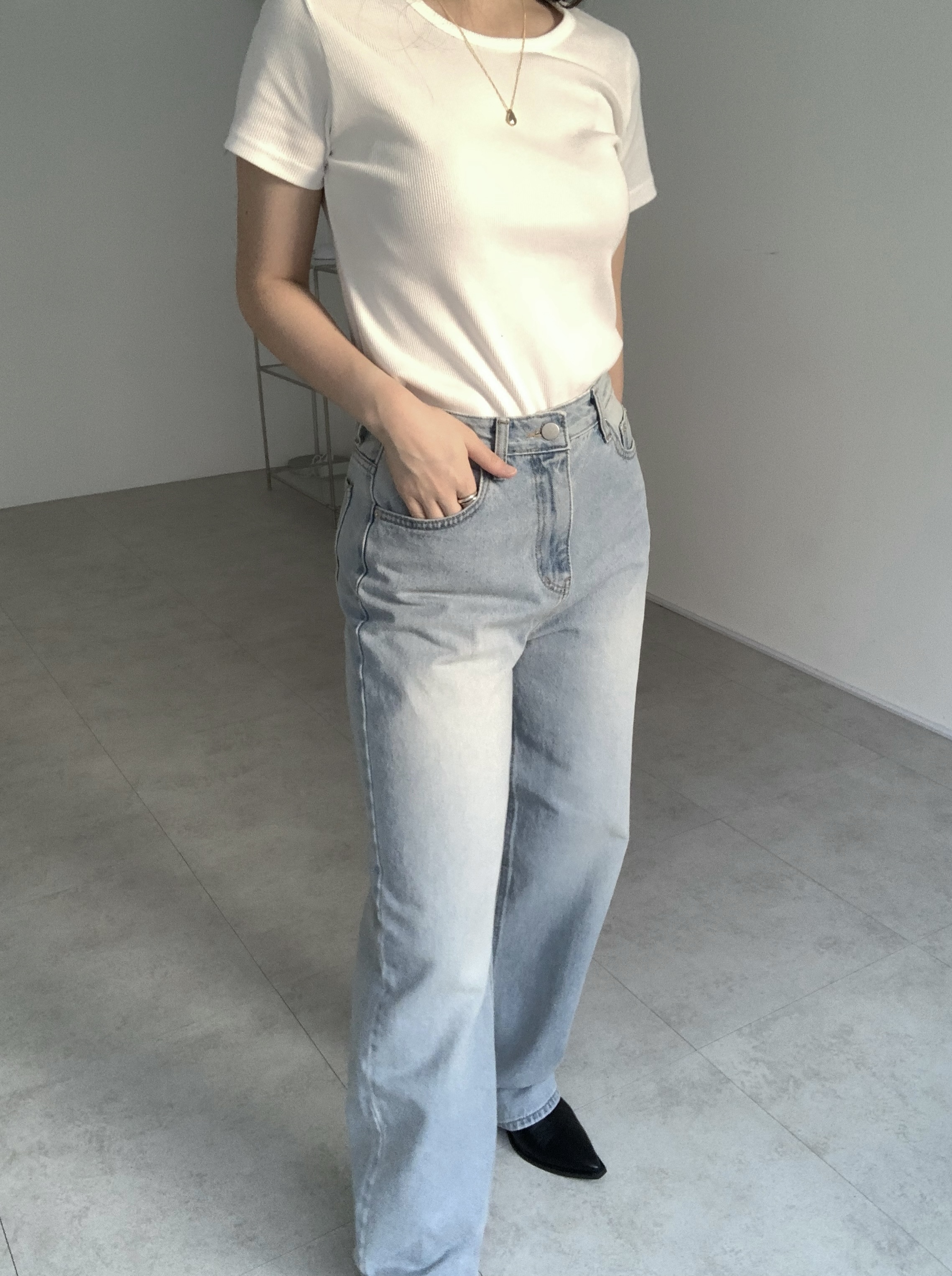 콜린 빈티지 스톤 워싱 와이드 데님 Colin Vintage Stone WashingDN