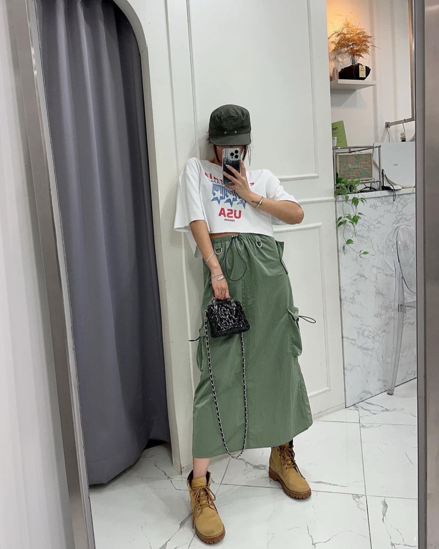 바스락 카고 스트링 스커트 (4col)