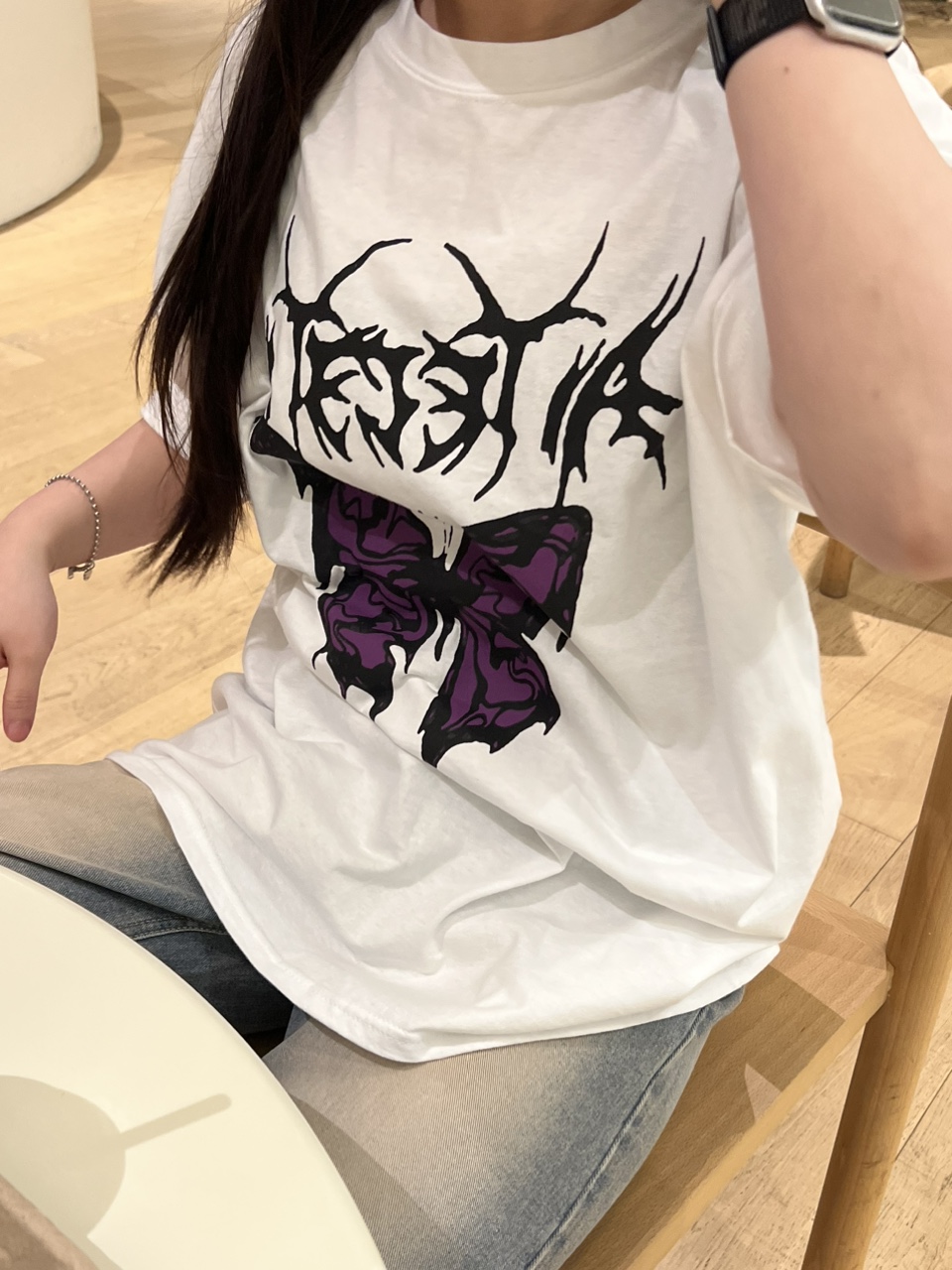 왕오버 Y2K 나비 반팔티 (2c)