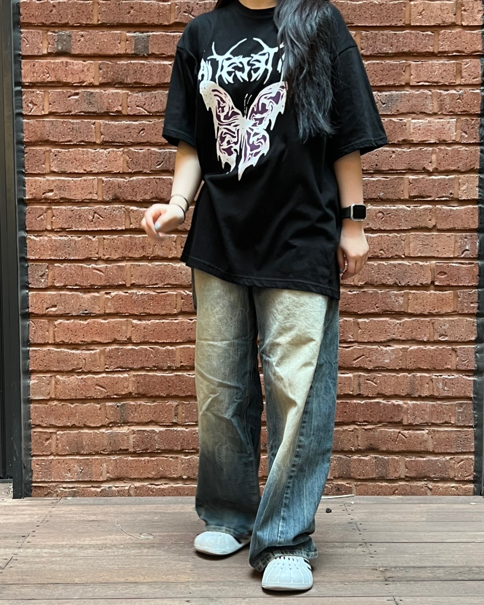 왕오버 Y2K 나비 반팔티 (2c)