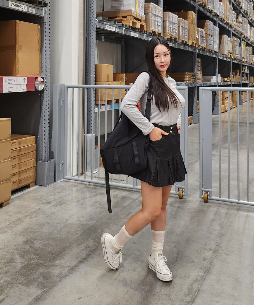 [L-4XL/하비추천]빅사이즈 날씬해보이는 플리츠 주름 흑청 블랙 데님 스커트 88 99사이즈 스커트 청치마