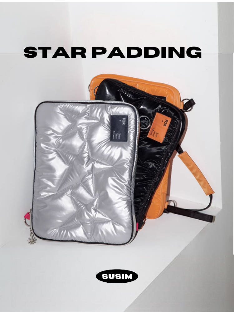 수심 수심 Star Padding Bag(3 color) 스타 실버 노트북 가방 백팩 패딩 맥북 손잡이 - 위시버킷