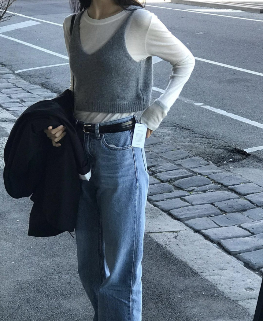 비엔느 [무배] Jinsim 진심 스토니 롱 슬리브 울 텐셀 티셔츠 (5colors)