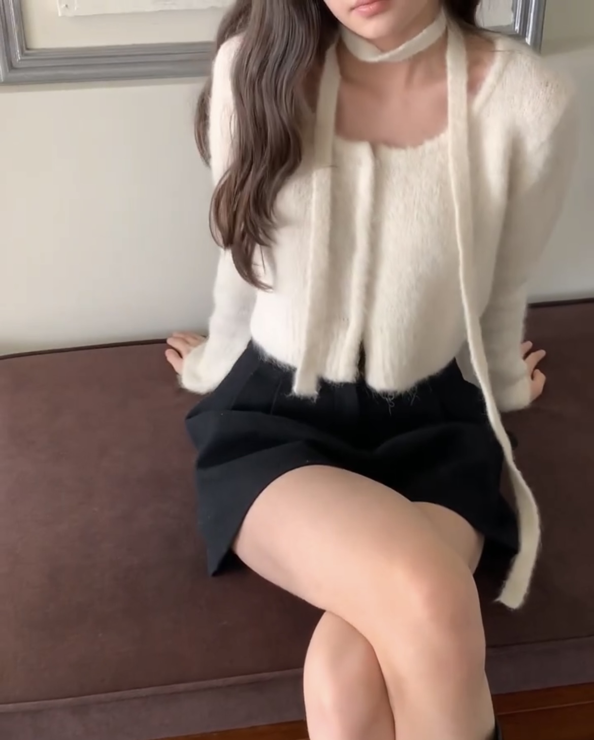 riette 리에뜨 레브 알파카 가디건 긴팔 유넥 크롭 니트 cd (3col)