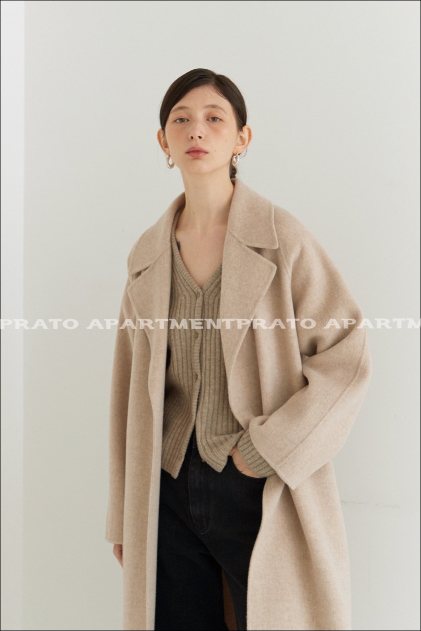 [Fave] 페이브 셀린 코트 핸드메이드 울 로브 롱코트 (4color)