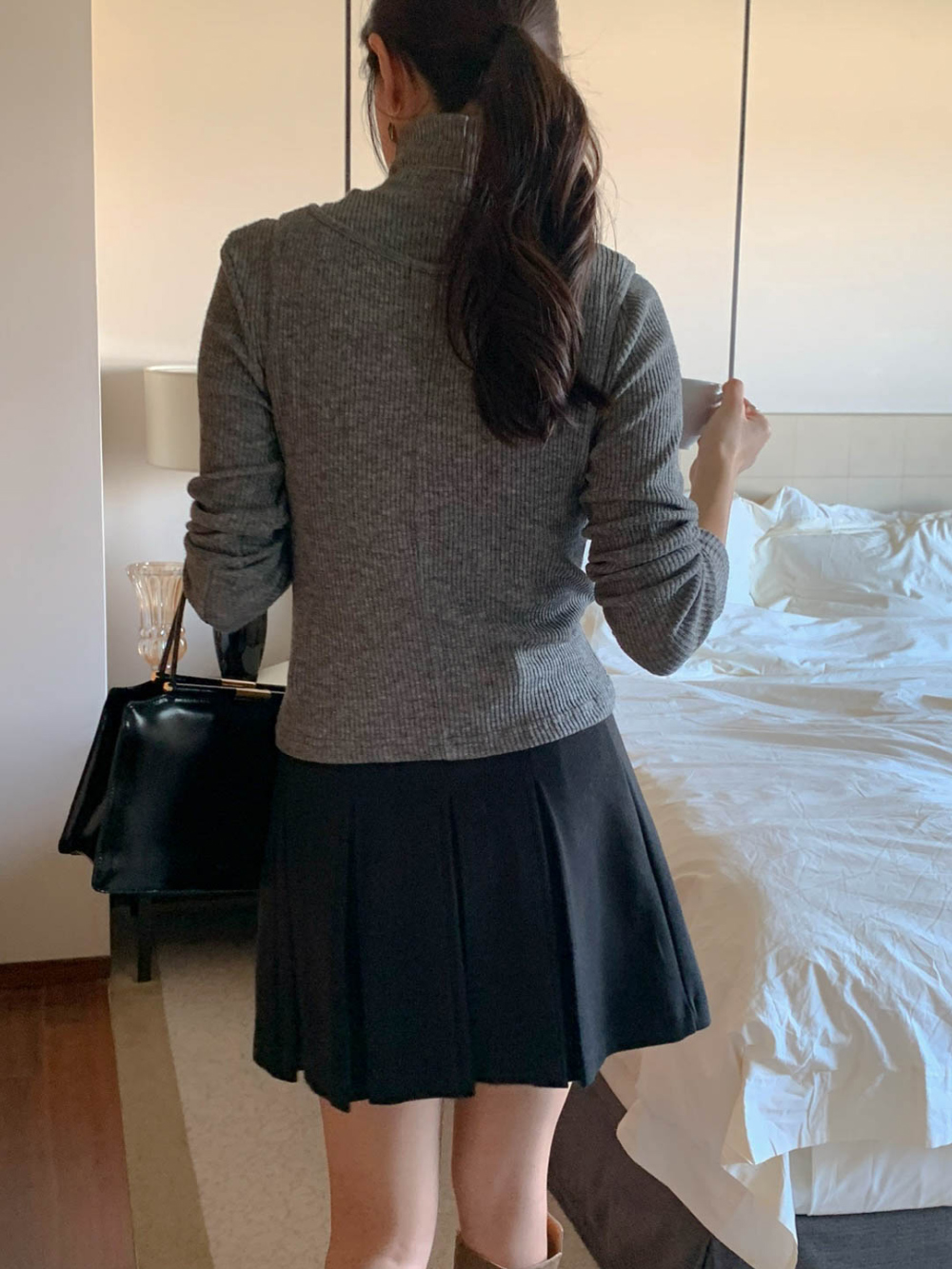 스윗아이 아잉 벌키 골지 폴라 뷔스티에 세트 4col areing