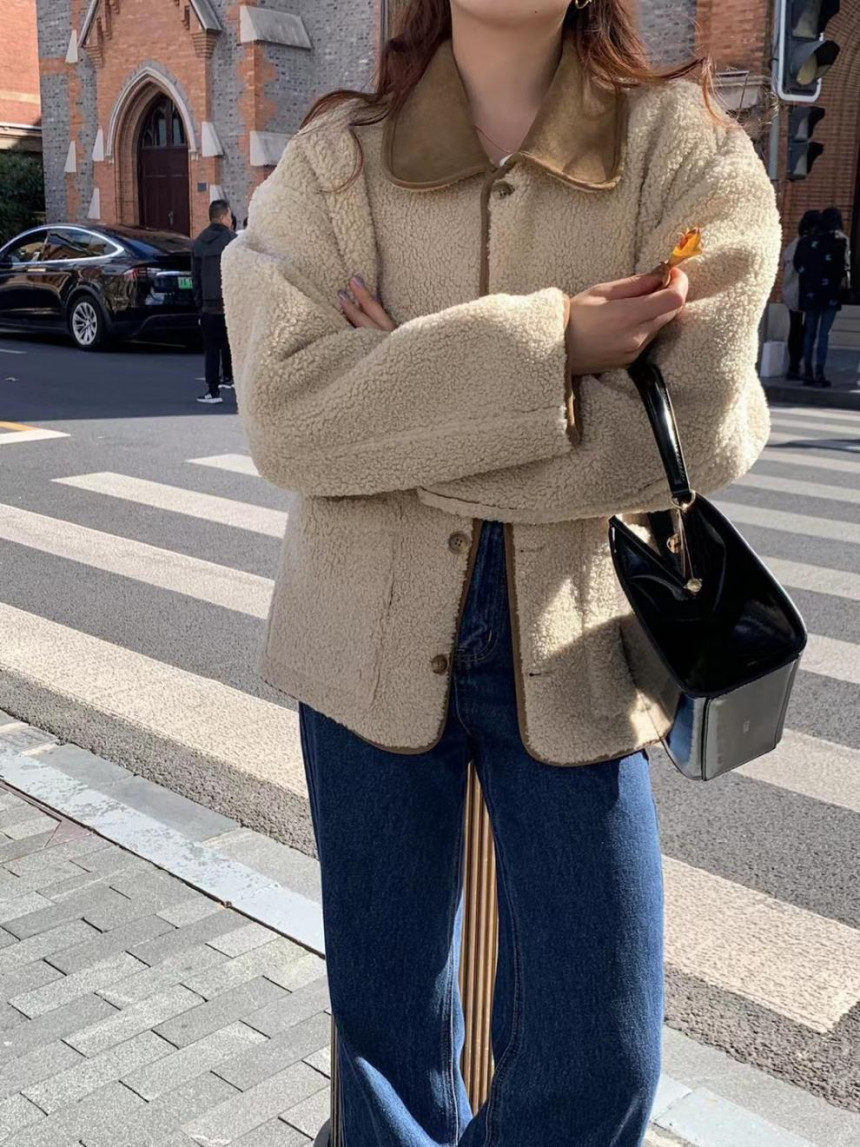 뽀글이 리버시블 투웨이 양면 무스탕 겨울아이템 여성 캐주얼 양털 무스탕점퍼