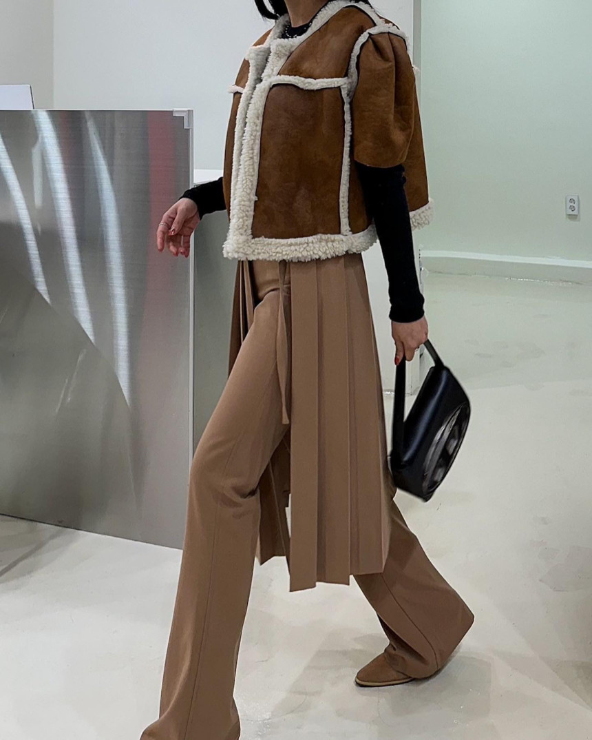 퍼프 반팔 양면 무스탕 (2col)