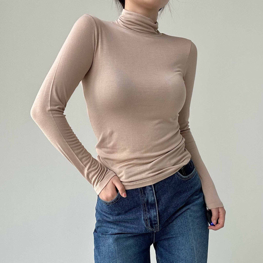 로렌블 무료배송 여리핏 얇은목티 목폴라 흰색목폴라 모달목폴라 시스루폴라 시스루 목티 이너티 터틀넥 반목 티셔츠 쫀쫀 세미크롭