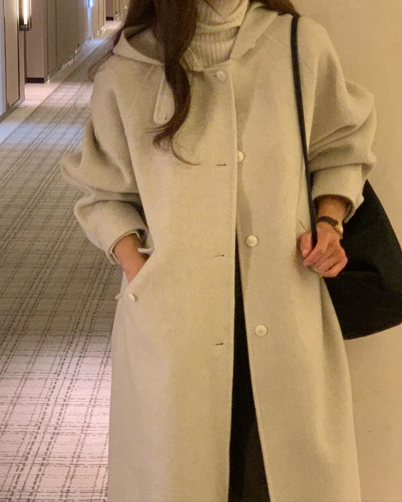 버베인 네추럴 후디 핸드메이드 코트 울 싱글 롱 ct (3col)