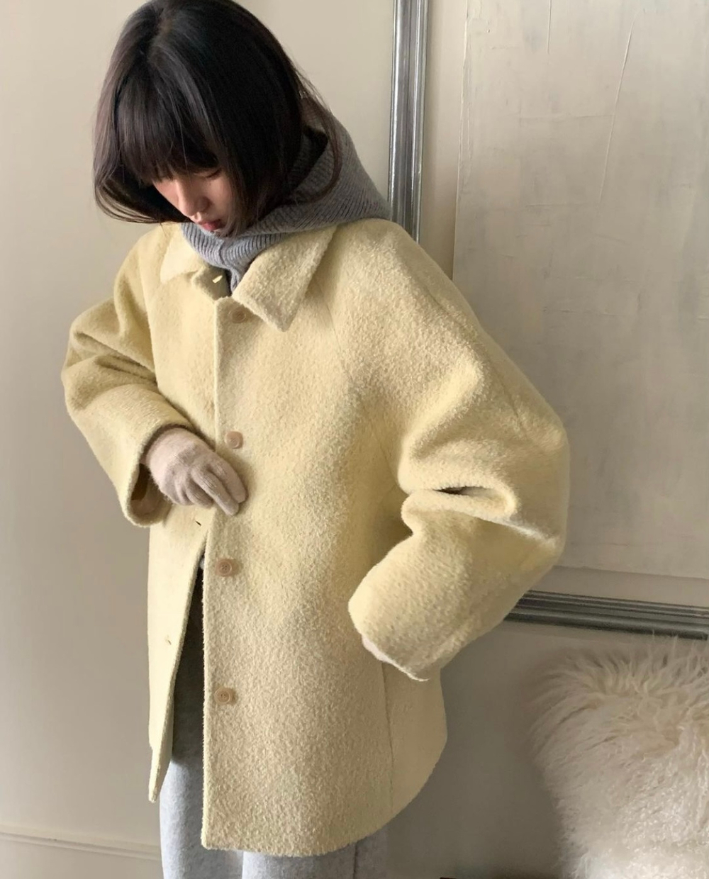 jinsim 진심 밀란수리알파카코트 여자알파카코트 (버터당일/2color)