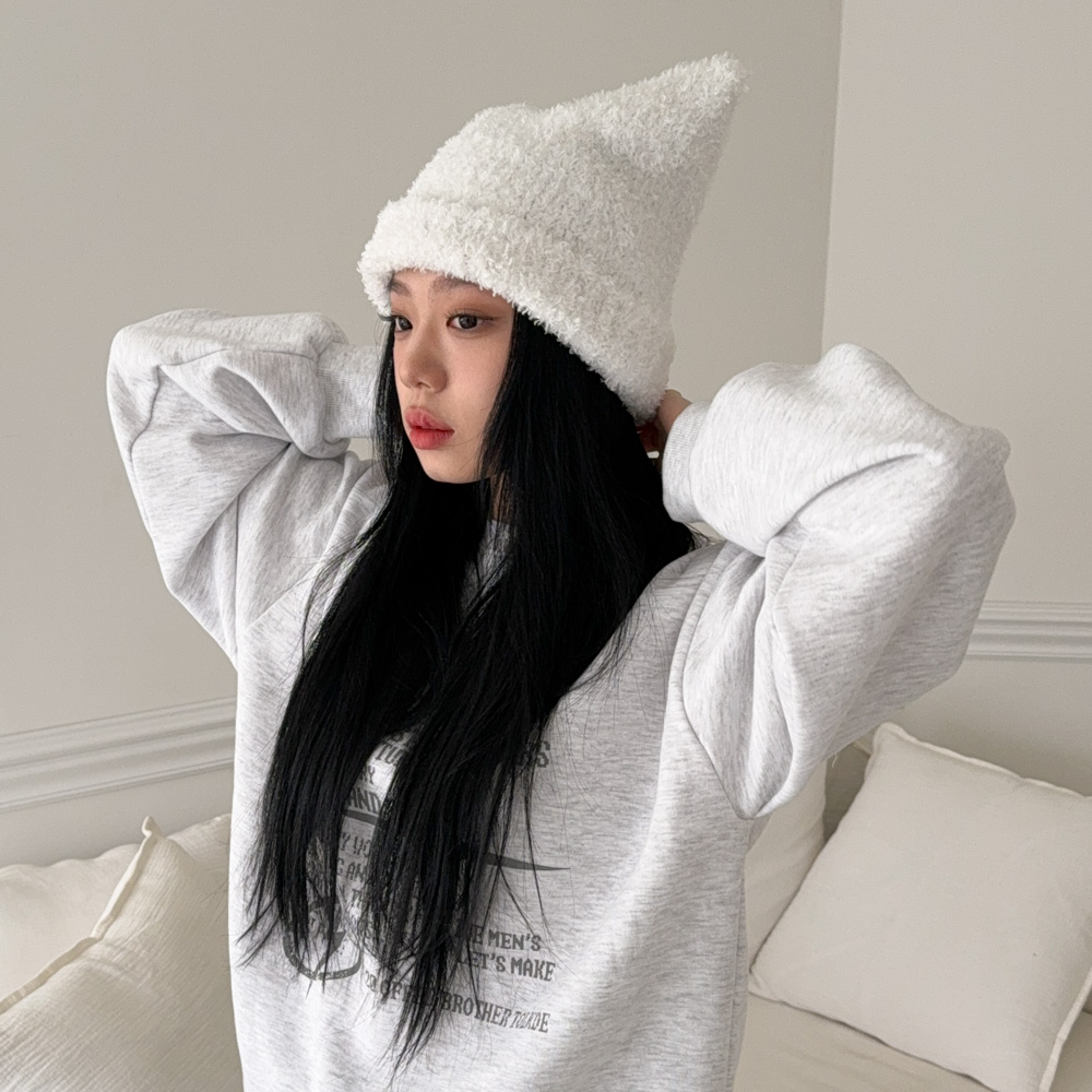 블루씨티 [MD소장] 데빌 캣츠 뽀글이 고양이귀 뿔 비니 모자 5color