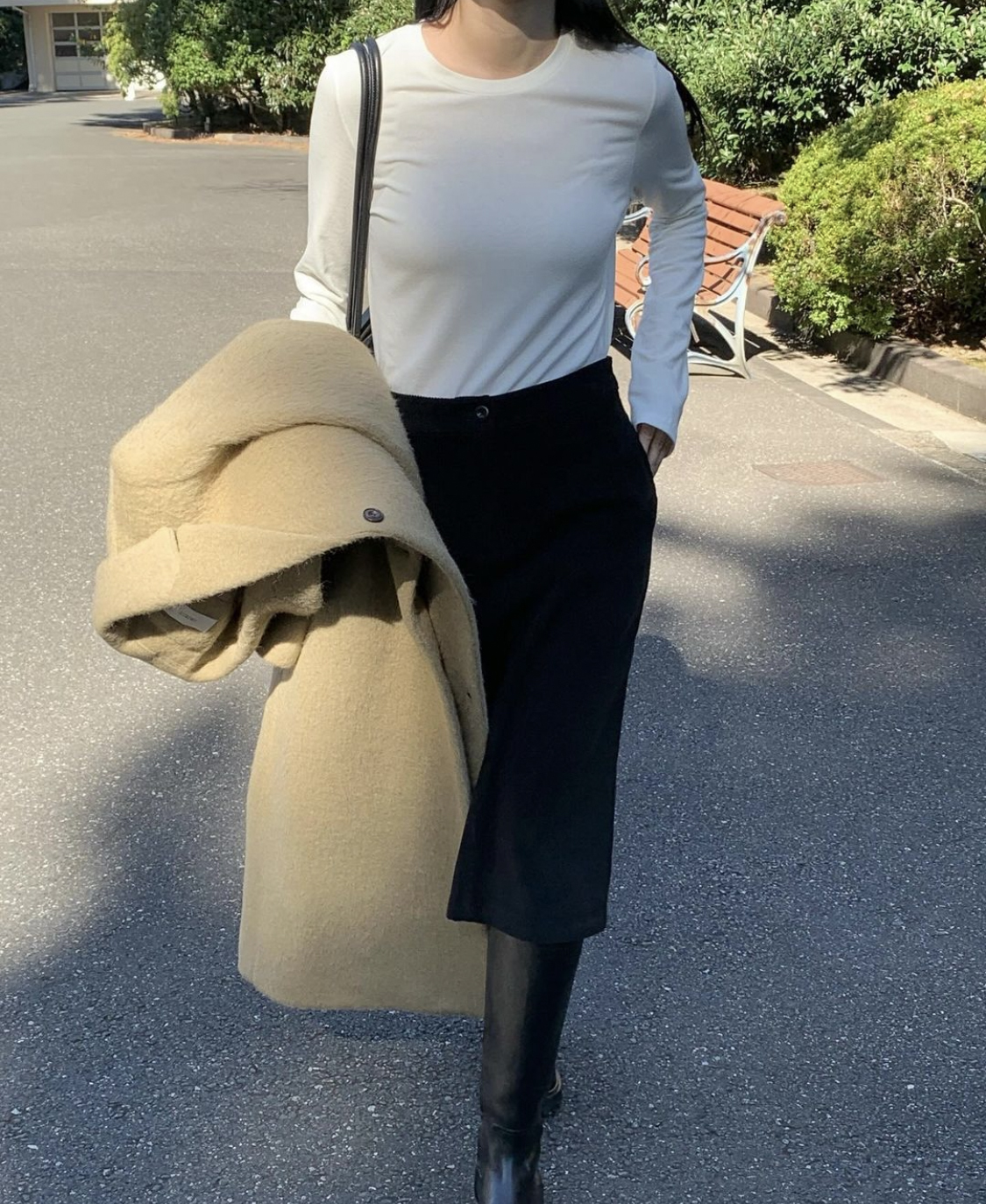 오브젝트 롱 슬림 티셔츠 앙고라 스판 라운드 긴팔 웜 이너 t (4col)