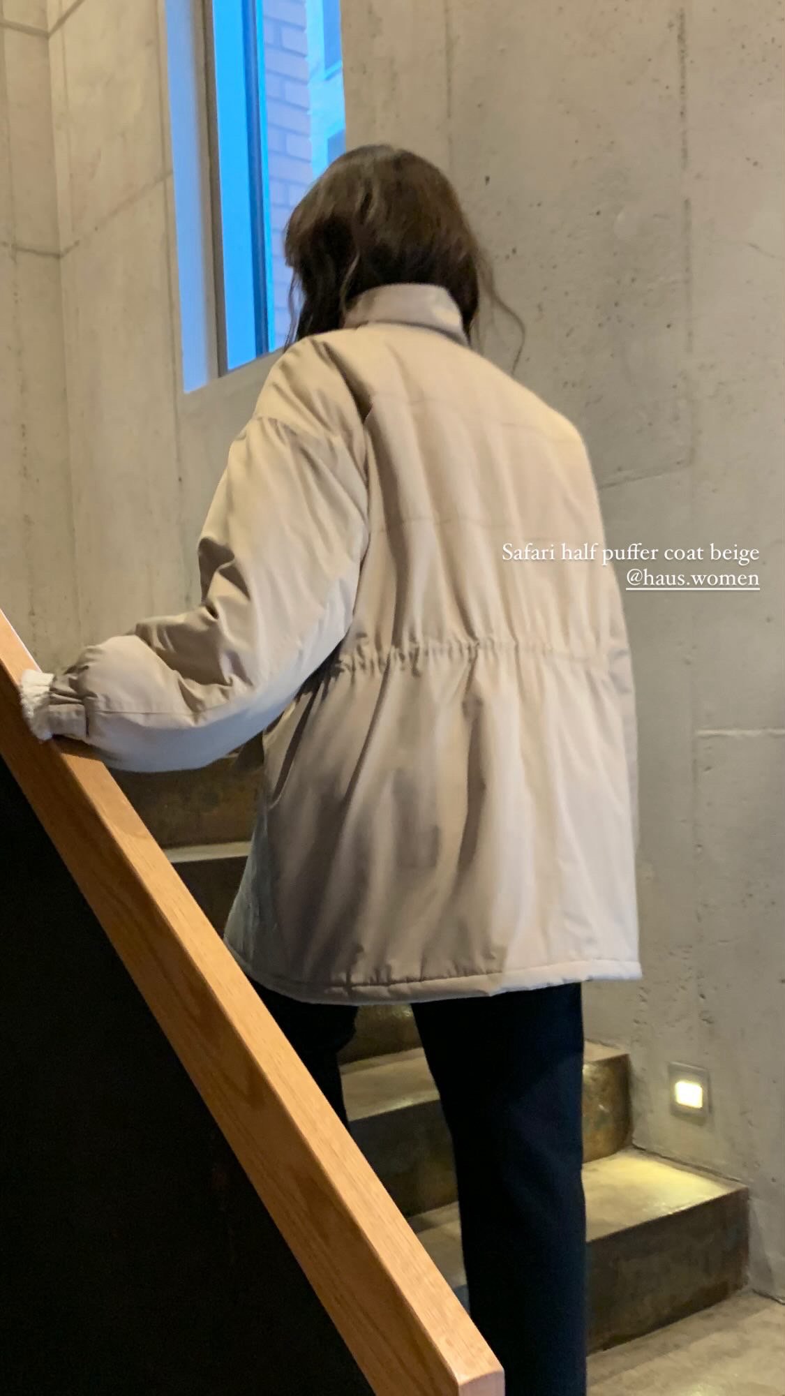 haus 하우스 사파리 하프 푸퍼 코트 하이넥 집업 누빔 점퍼 (2col)