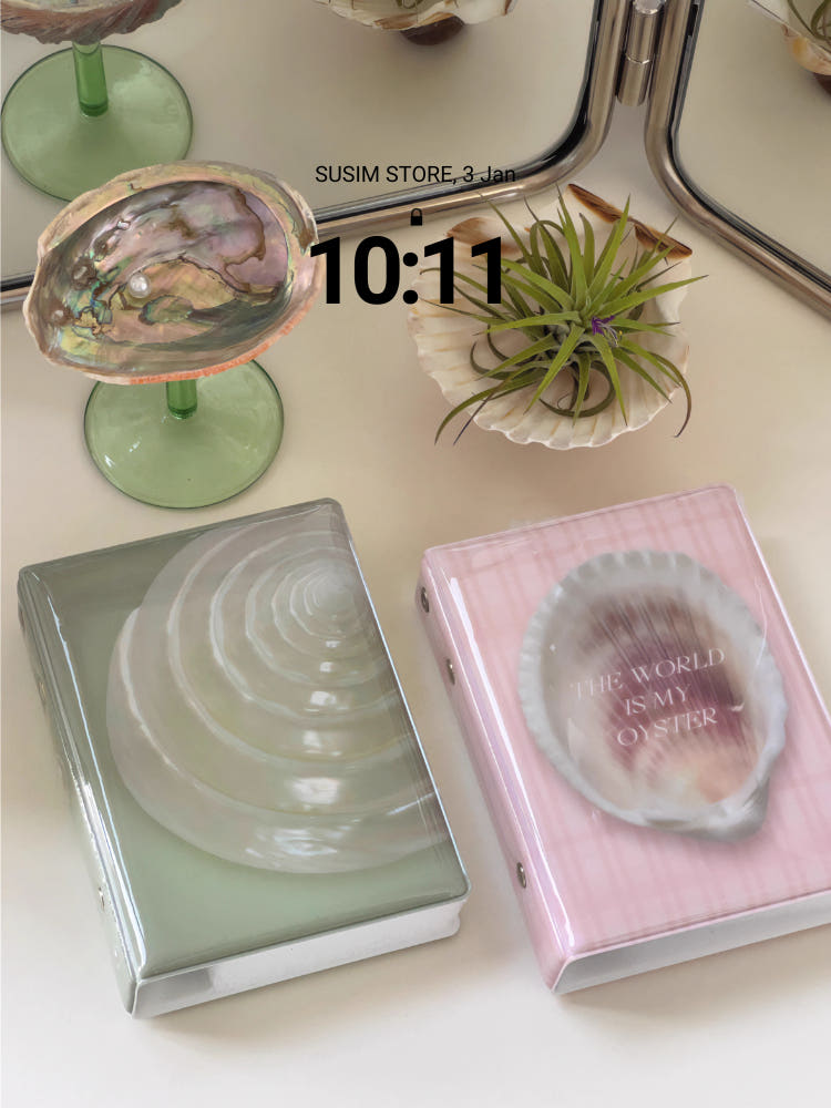 수심 수심 Pearl Ocean Diary 펄 오션 다이어리 조개 A7 6공 PVC 바인더 - 위시버킷