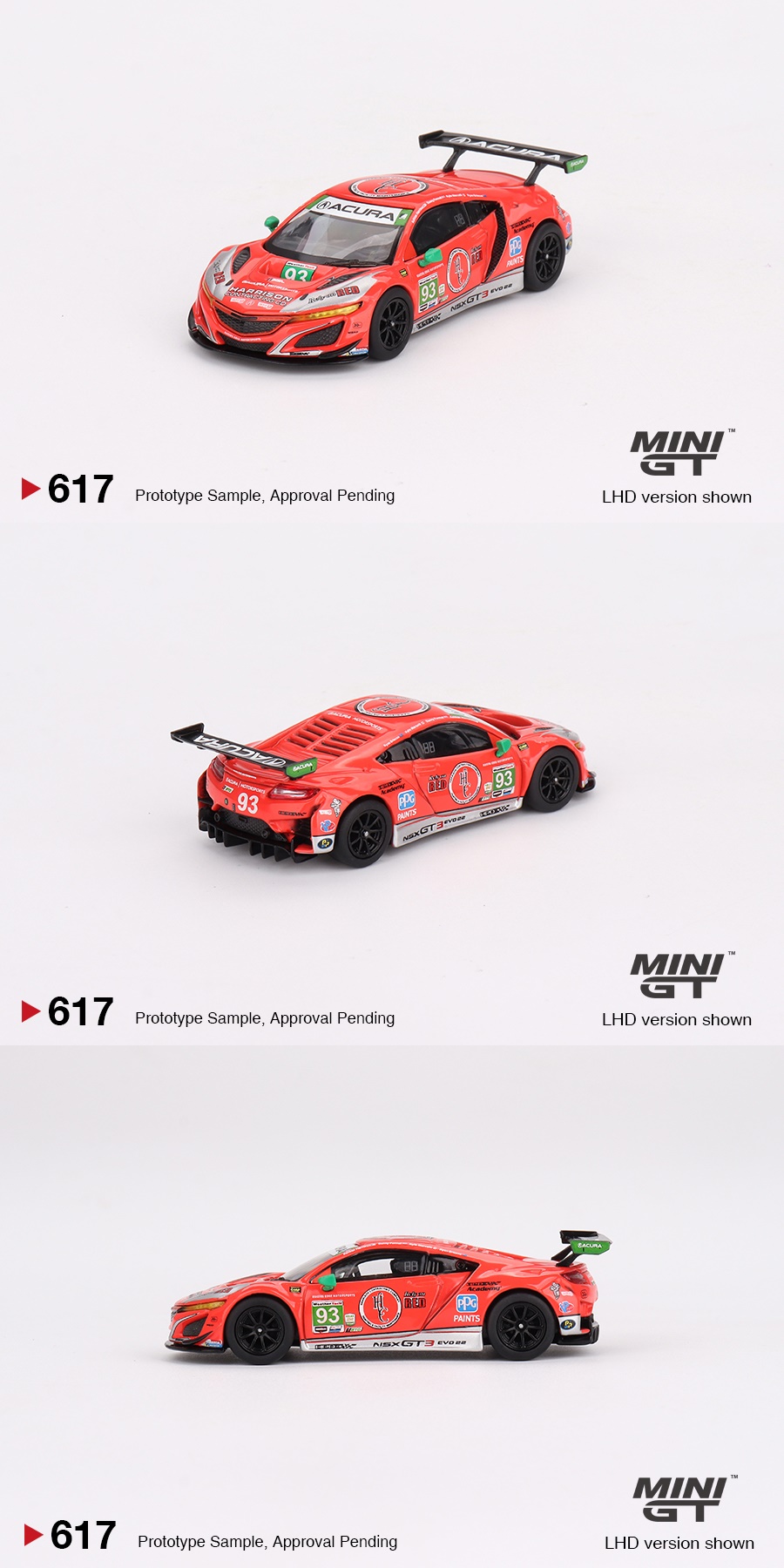 오토모듬 미니지티(617) 1:64 어큐라 NSX GT3 EVO22 No.93 Racers Edge Motorsports ...