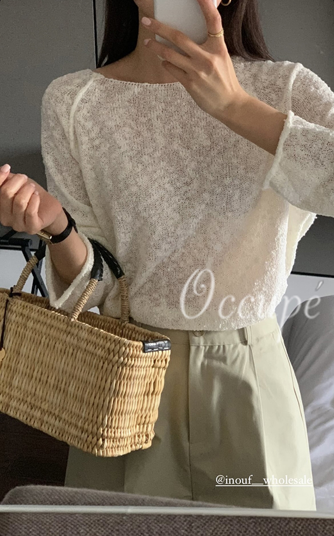 오큐페 [당일발송]이너프 웨어링 니트 (3col) inouf 데일리 봄니트